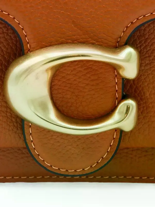 COACH Logo Plaque Leather Shoulder Bag