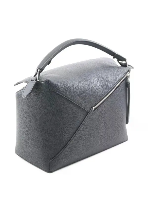 Loewe Large Calfskin Puzzle Edge Satchel - Black