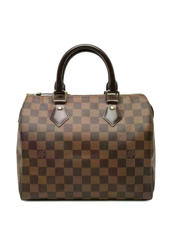 LOUIS VUITTON Damier Ebene Speedy 25 Boston Bag - Brown