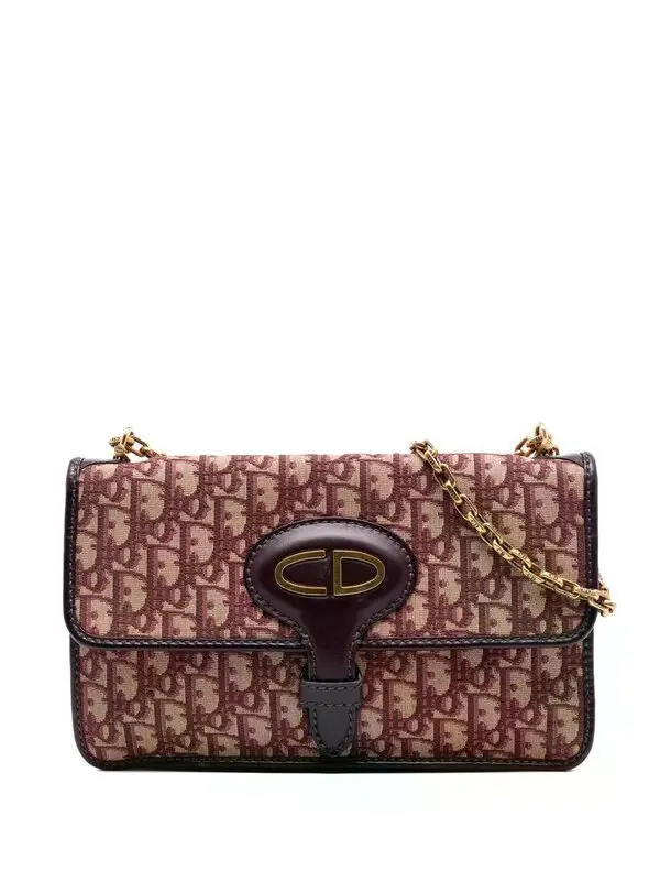 Dior Oblique Canvas Chain Crossbody Bag - Red