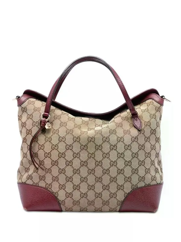 Gucci Gg Canvas Bree Fold Over Tote Satchel