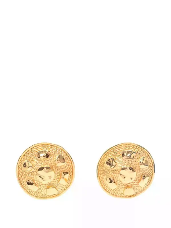 Dior Plated Round Clip-on Costume Earrings - Gold