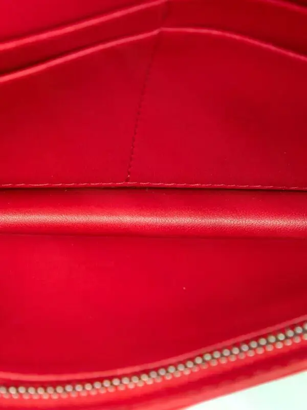 Dior Grained Calfskin Diorama Wallet On Chain Crossbody Bag - Red