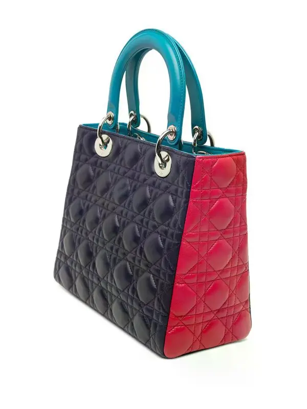 Dior Lambskin Cannage Lady Satchel - Blue