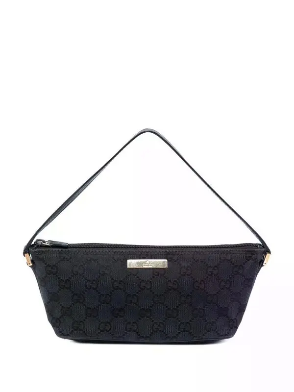 Gucci Gg Canvas Boat Shoulder Bag - Black