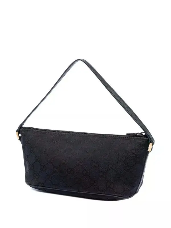 Gucci Gg Canvas Boat Shoulder Bag - Black