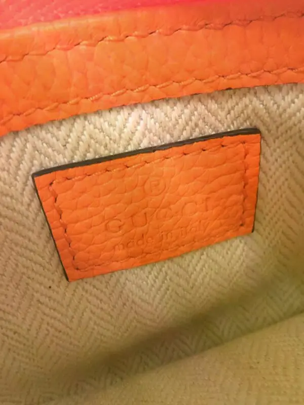Gucci Calfskin Web B Crossbody Bag - Orange