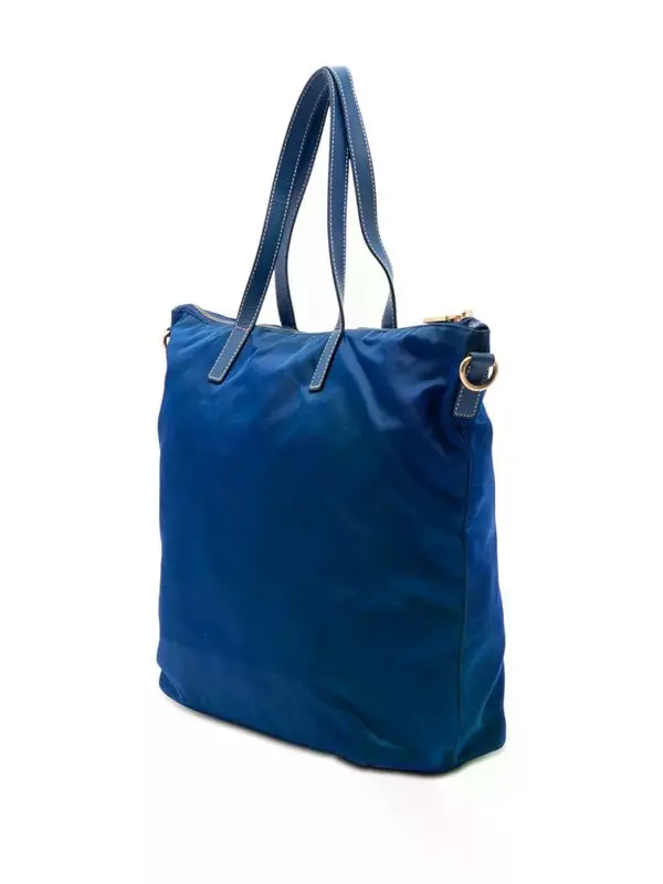 Prada Tessuto Zip Top Convertible Tote Satchel - Blue