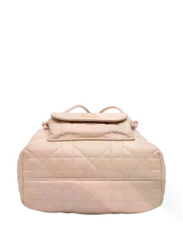 Dior Lambskin Macrocannage Caro Bucket Bag Satchel - Brown