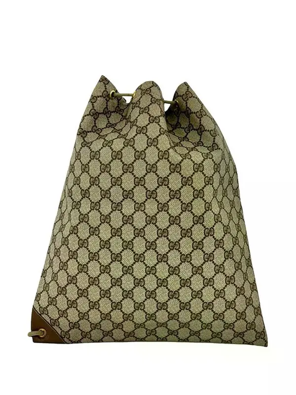 Gucci Gg Supreme Canvas Drawstring Backpack