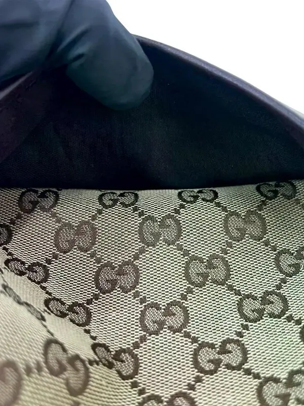 Gucci Small Gg Canvas Perforated Crossbody Bag