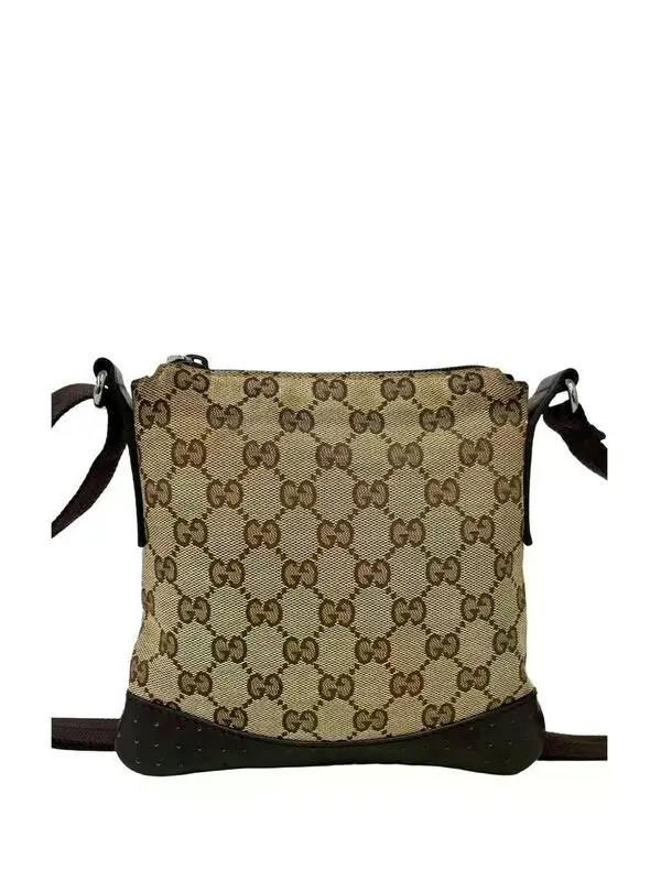 Gucci Small Gg Canvas Perforated Crossbody Bag