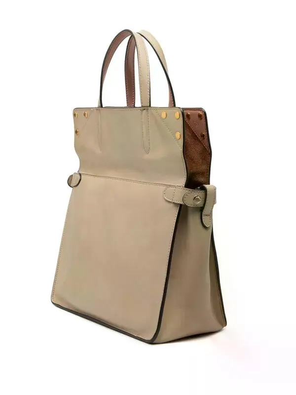 Fendi Vitello Grace And Suede Flip Satchel - Neutrals