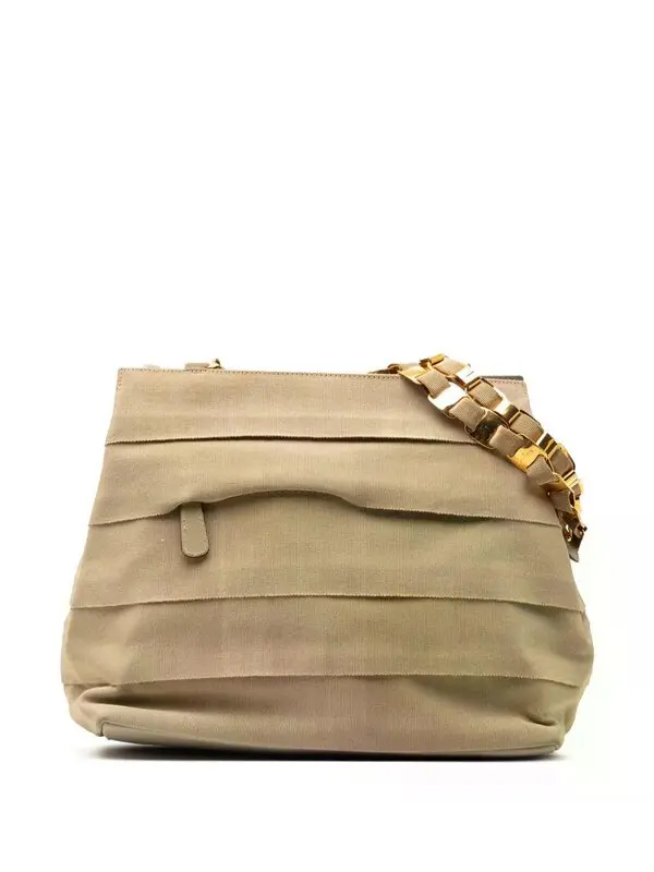 FERRAGAMO Nylon Tiered Grosgrain Shoulder Bag