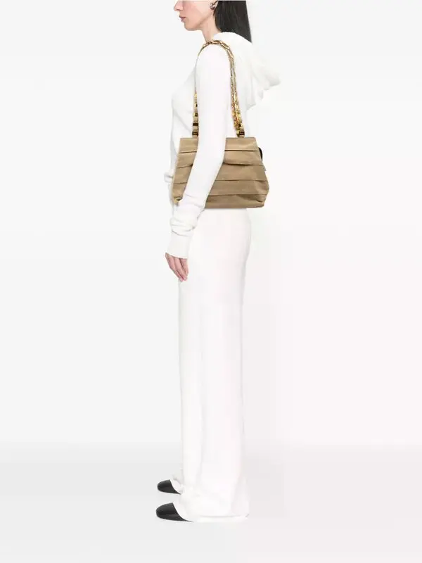 FERRAGAMO Nylon Tiered Grosgrain Shoulder Bag