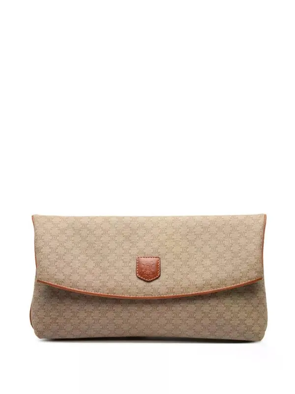 Celine Macadam Coated Canvas Clutch Bag - Neutrals