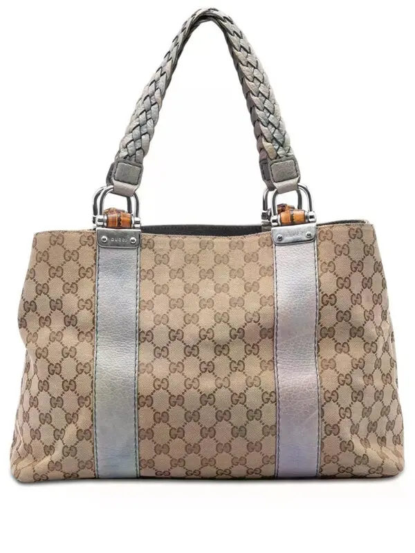 Gucci Gg Canvas Bamboo Libeccio Tote Bag