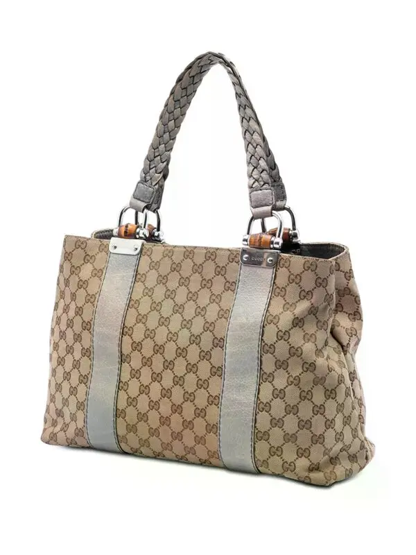 Gucci Gg Canvas Bamboo Libeccio Tote Bag