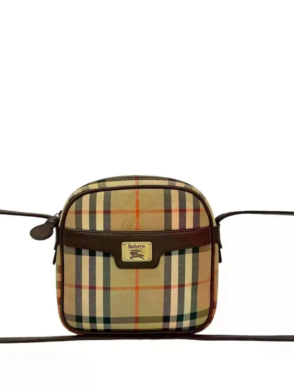 Burberry Haymarket Check Canvas Crossbody Bag - Neutrals