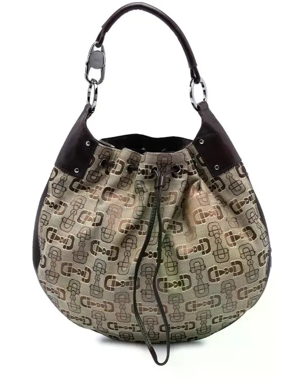 Gucci Horsebit Canvas Hobo Shoulder Bag