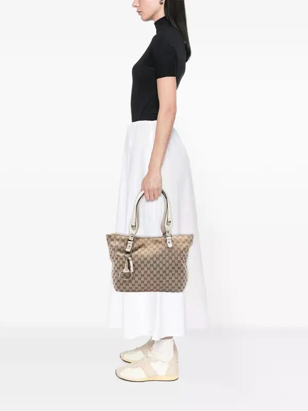 Gucci Medium Gg Canvas Icon Bit Tote Bag
