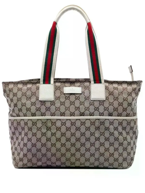Gucci Gg Canvas Web Tote Bag