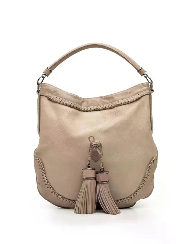 Burberry Leather Tassel Hobo Bag