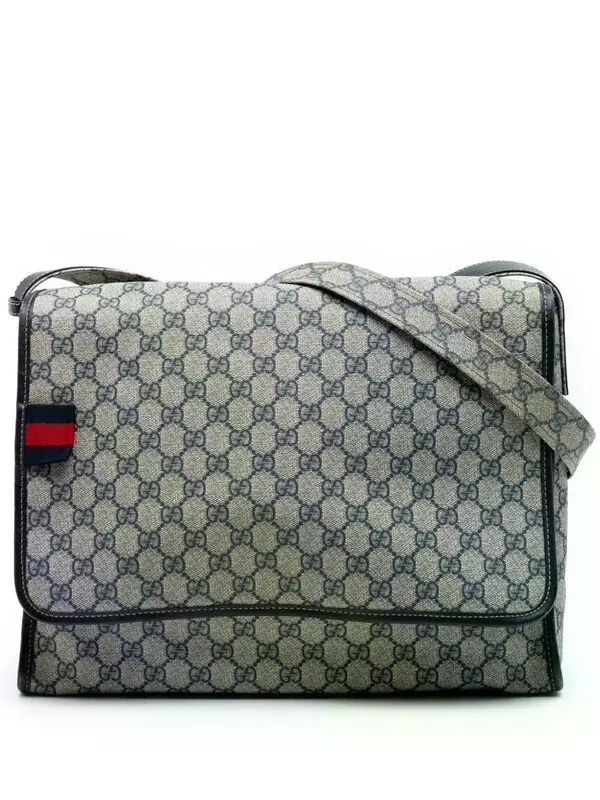 Gucci Gg Supreme Web Messenger Bag - Neutrals