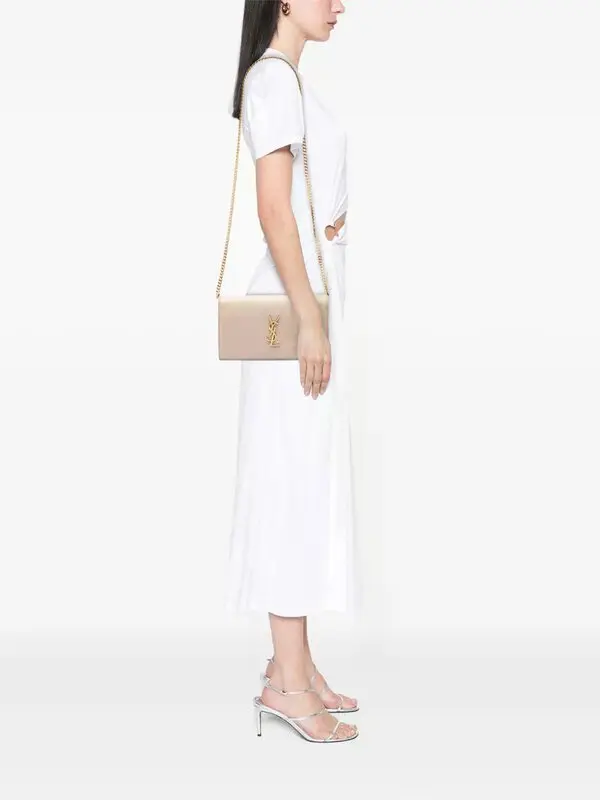 Saint Laurent Monogram Kate Wallet On Chain Bag - Neutrals