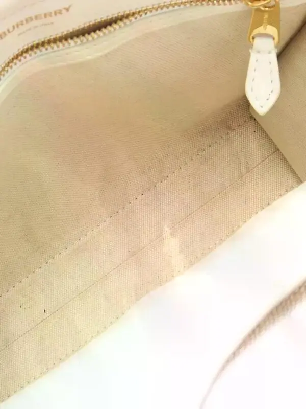 Burberry Mini Raffia And Leather Satchel