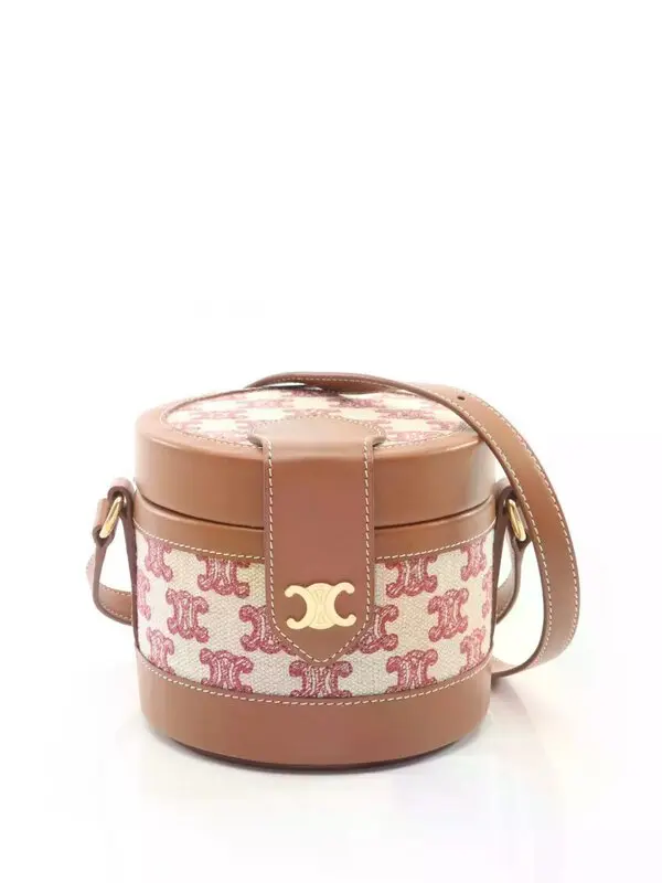 Celine Small Triomphe Coated Canvas Tambour Crossbody Bag - Neutrals