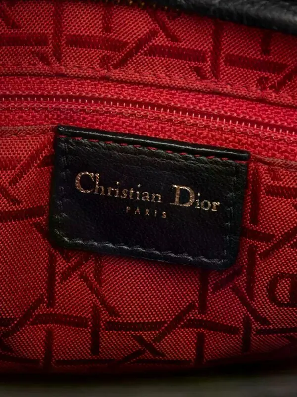 Dior Lady Lambskin Cannage Satchel - Black