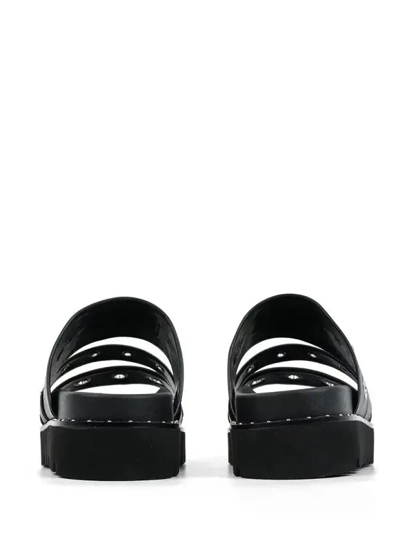 Karl Lagerfeld Embellished Logo Plaque Flat Sandals