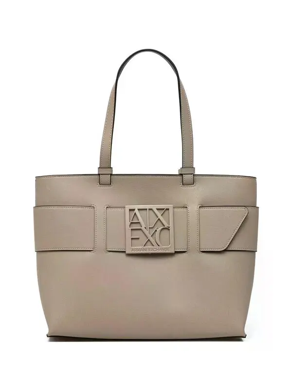 Armani Exchange Logo-plaque Buckled Tote Bag