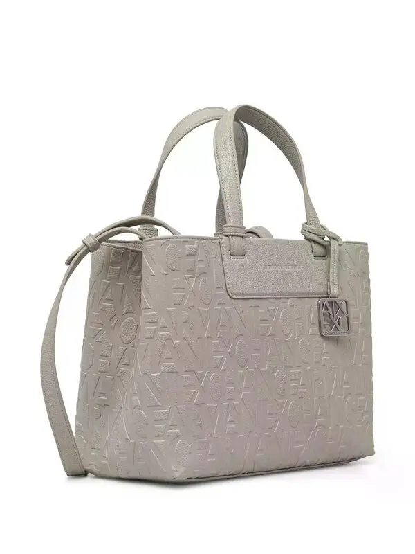 Armani Exchange Logo Debossed Tote Bag - Grey