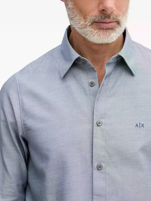 Armani Exchange Logo-embroidered Long-sleeve Shirt