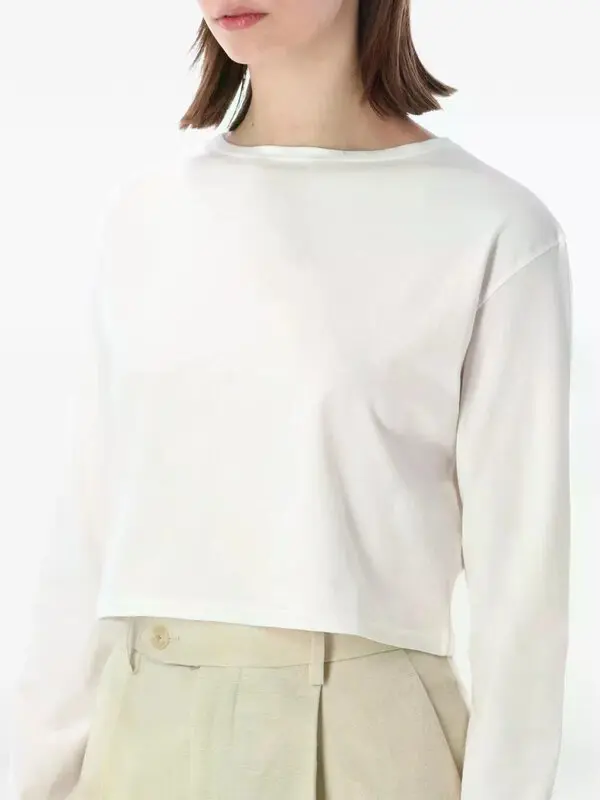 Auralee Cropped Long-sleeve T-shirt