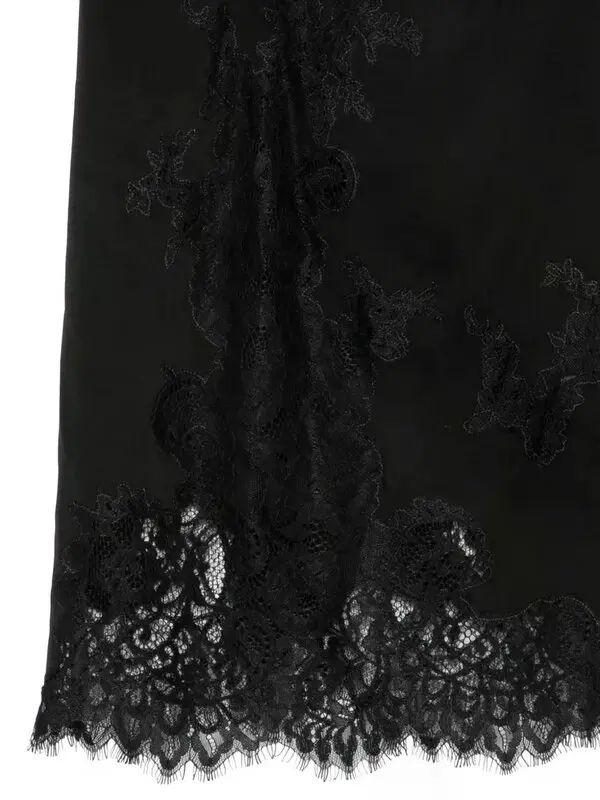 SEMICOUTURE Lace Trim Spaghetti Strap Top
