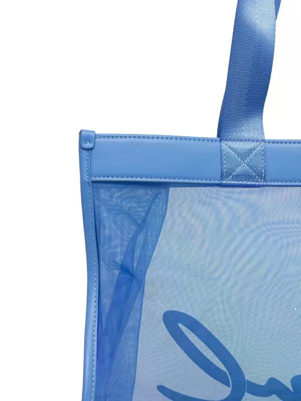 Karl Lagerfeld Logo Patch Mesh Tote Bag