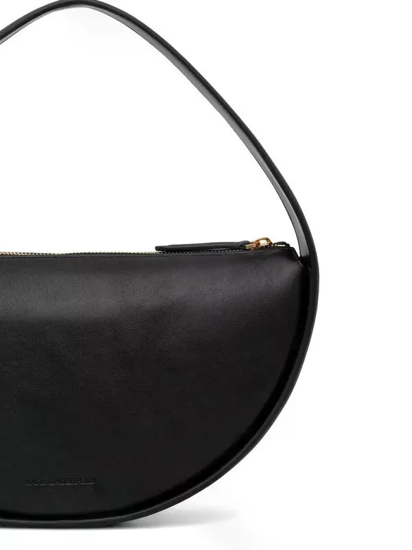 Karl Lagerfeld Logo Plaque Crescent Tote Bag