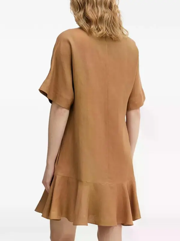 Karl Lagerfeld V-neck Ruffled Hem Mini Dress