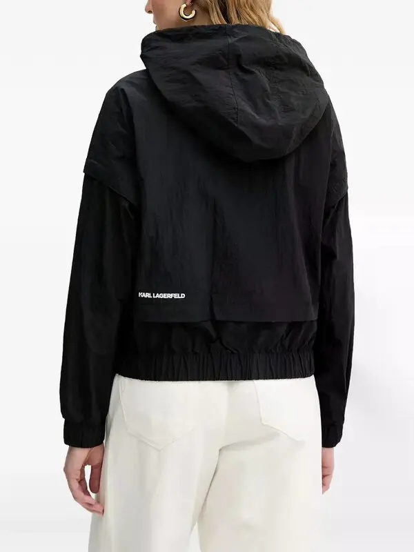 Karl Lagerfeld Logo Print Hooded Jacket