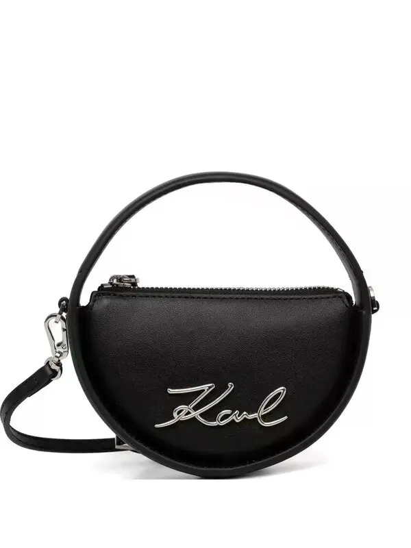 Karl Lagerfeld Logo Plaque Circular Crossbody Bag