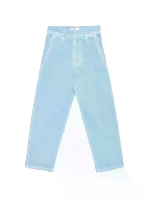 ODEEH Logo-embroidered Frayed Jeans