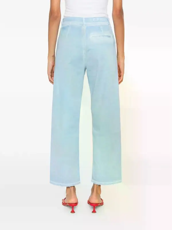 ODEEH Logo-embroidered Frayed Jeans