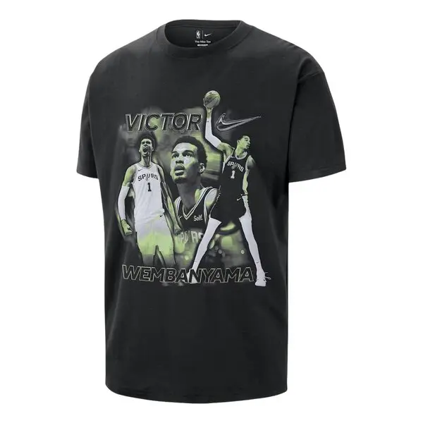 Nike Nba T-shirt 'victor Wembanyama - Black