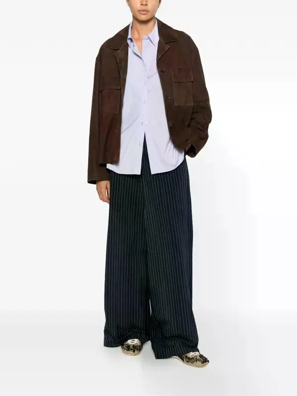 ODEEH Pinstripe Wide-leg Trousers