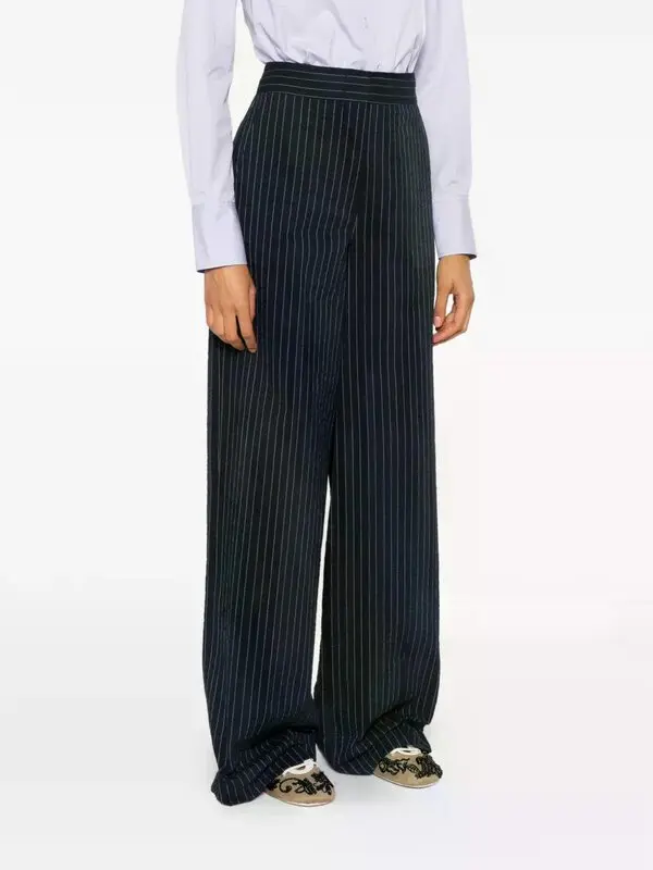 ODEEH Pinstripe Wide-leg Trousers