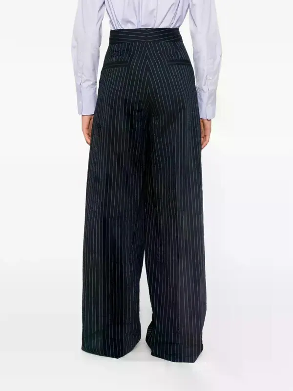 ODEEH Pinstripe Wide-leg Trousers