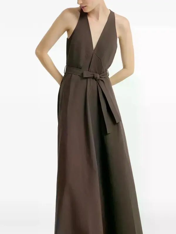 Brunello Cucinelli Techno Cotton Poplin Belted Maxi Dress